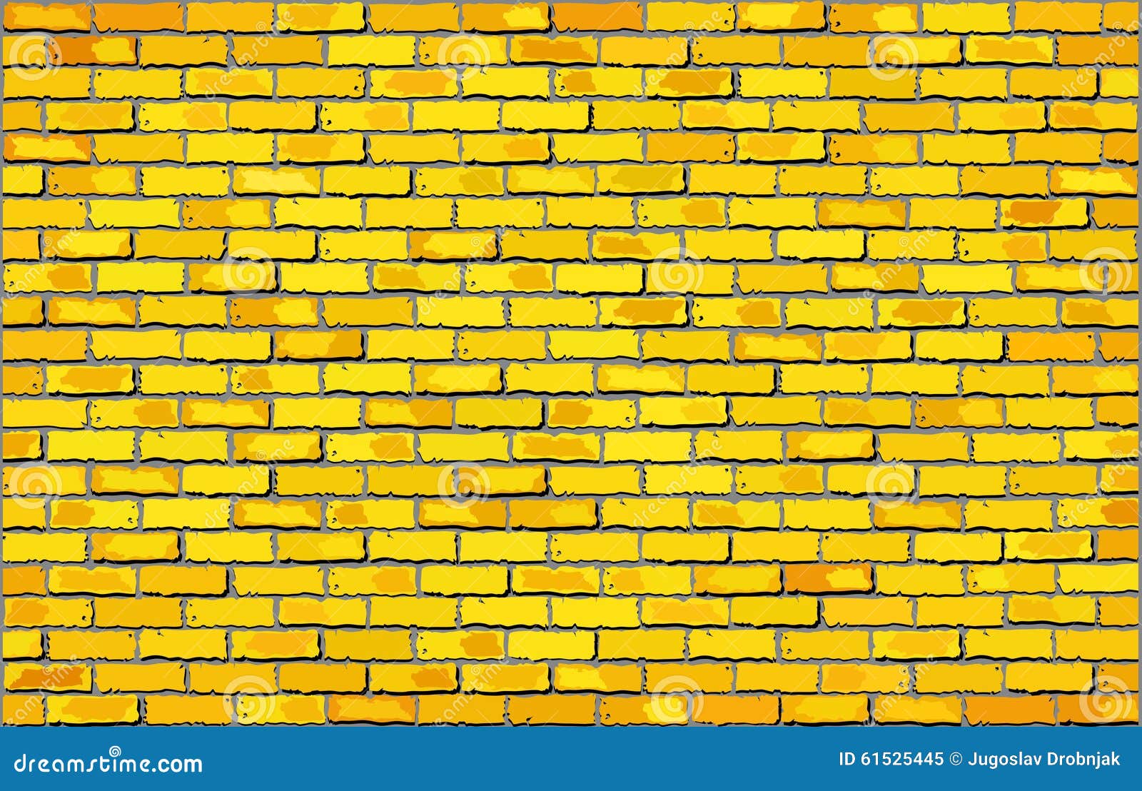 Gele bakstenen muur vector illustratie. Illustration of naad - 61525445