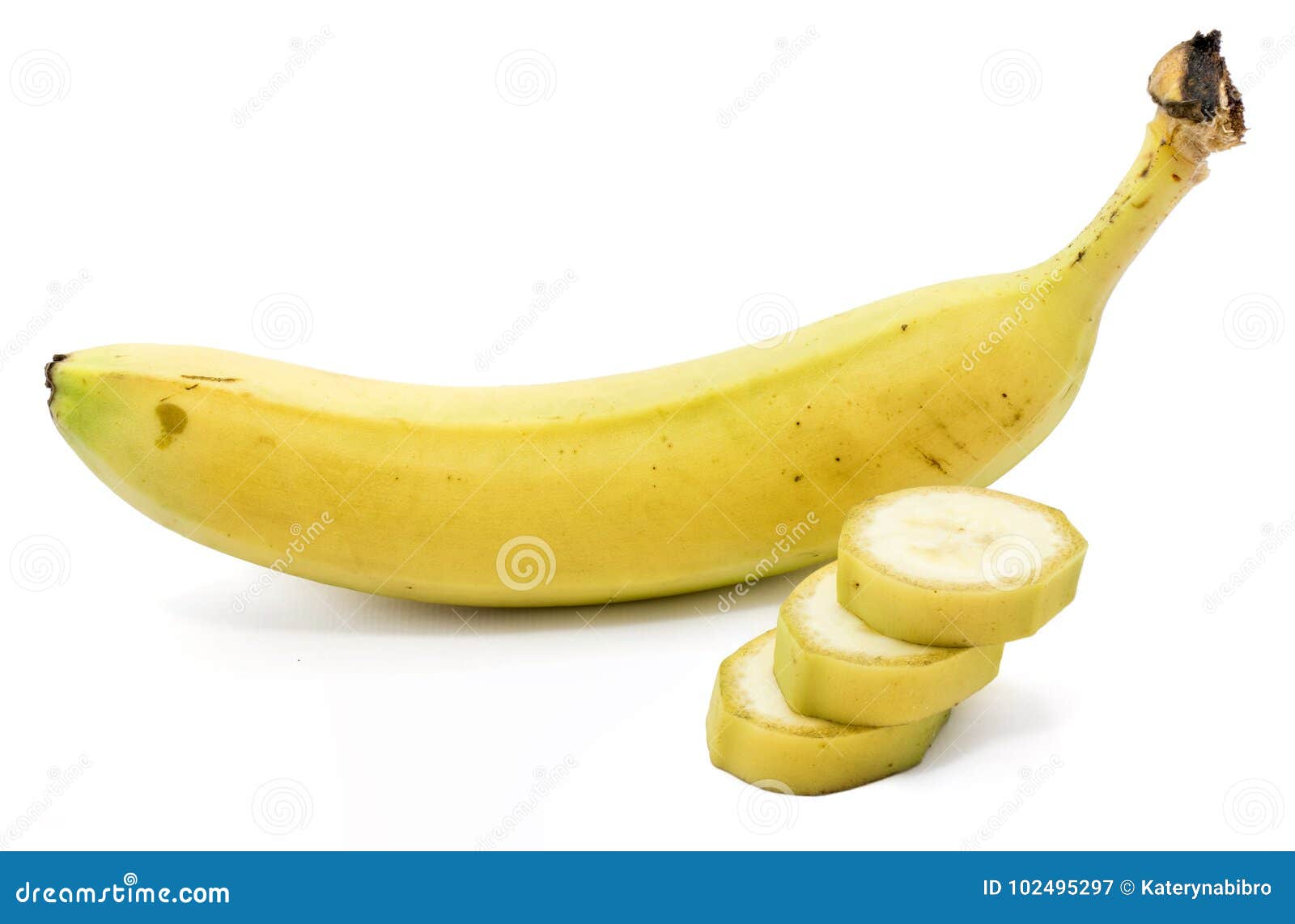 Gele banaan stock afbeelding. Image of vezelig, groen - 102495297