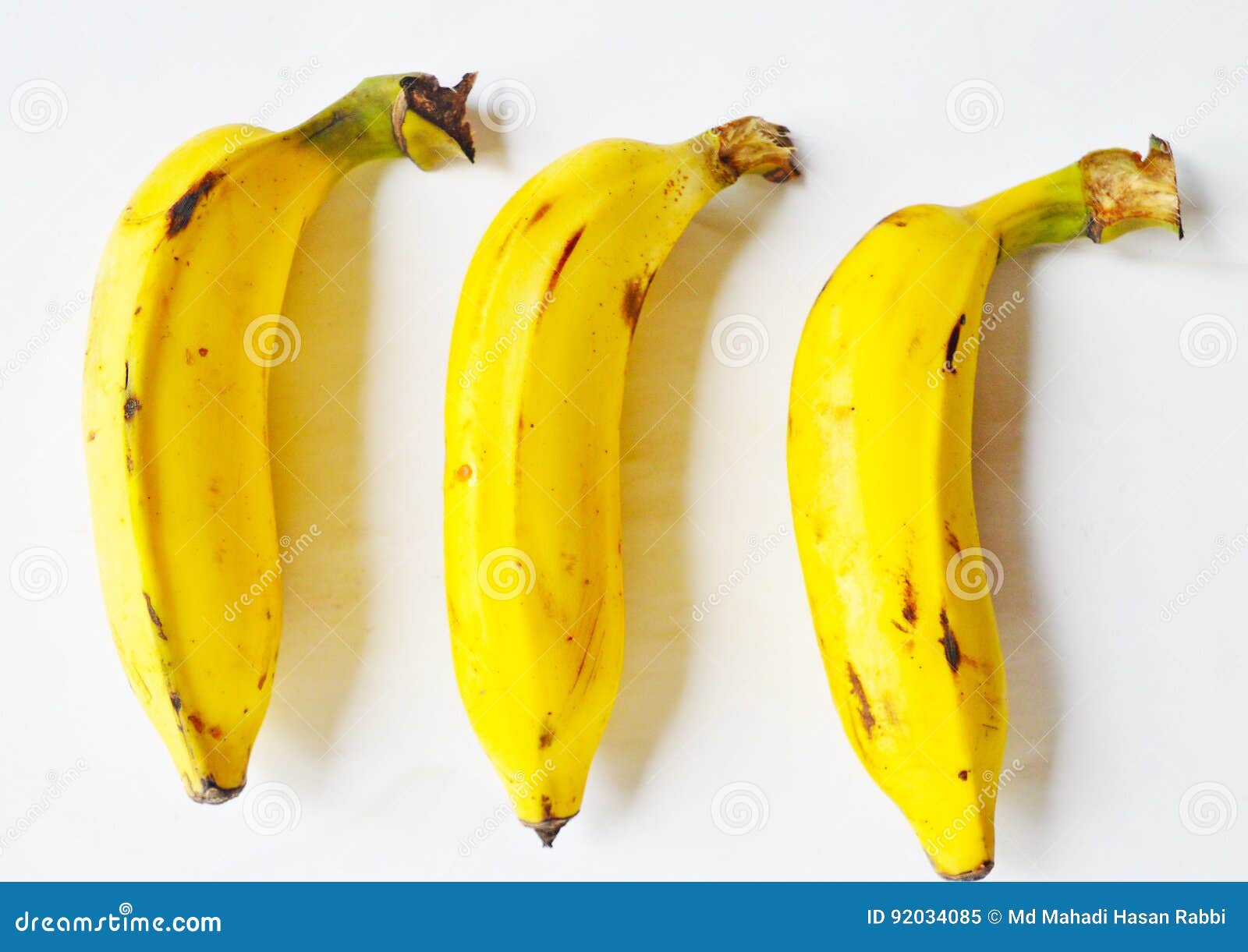 3 gele Bananen stock afbeelding. Image of begrip, nagerecht - 92034085
