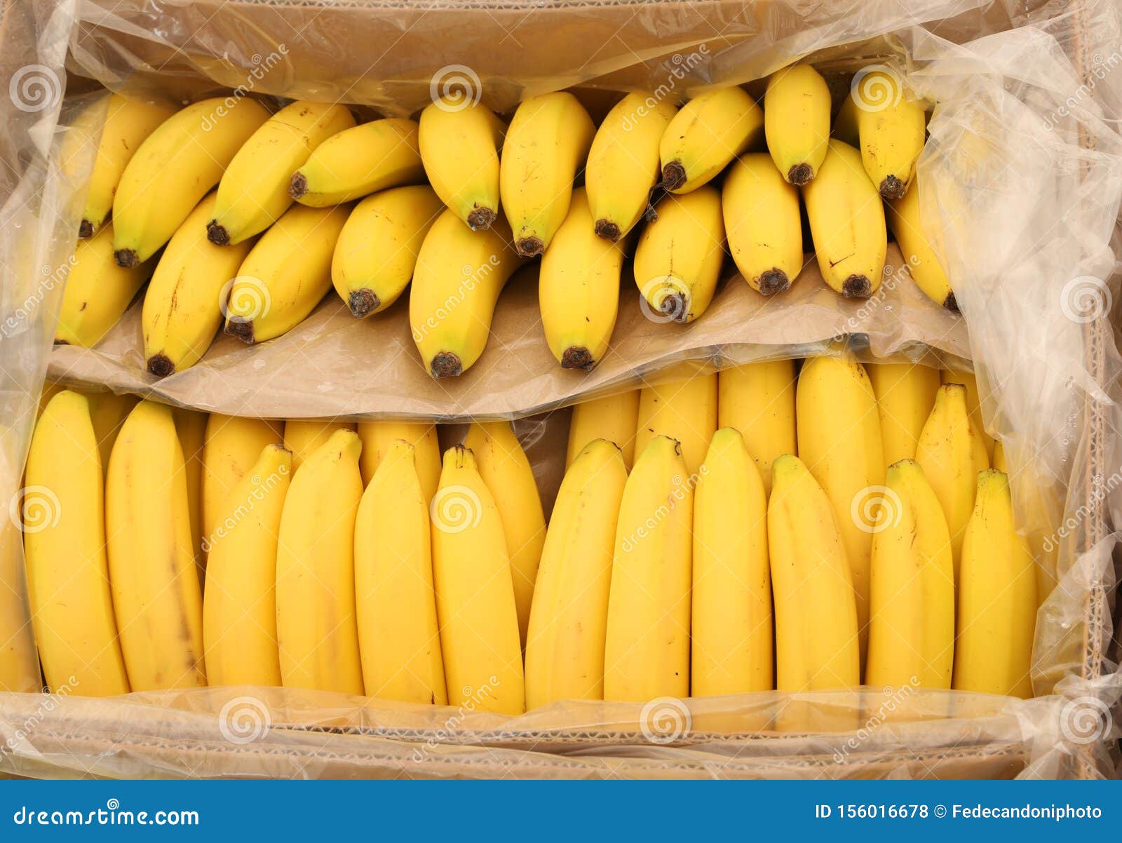 Gele Bananen Op De Doos Op De Markt Stock Foto - Image of rijk ...