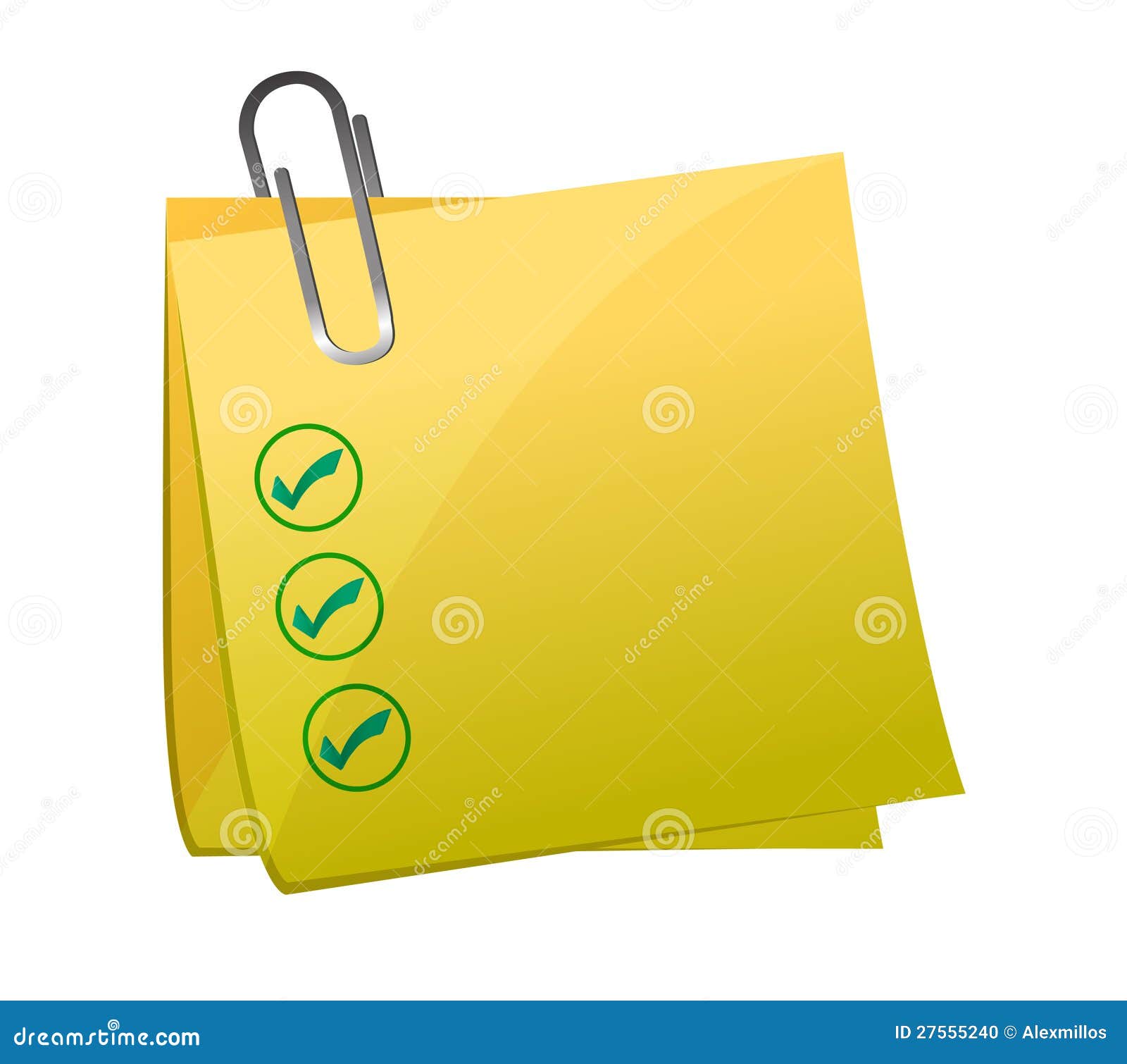 Gele De Post-it Van Het Controleteken Stock Illustratie - Illustration ...