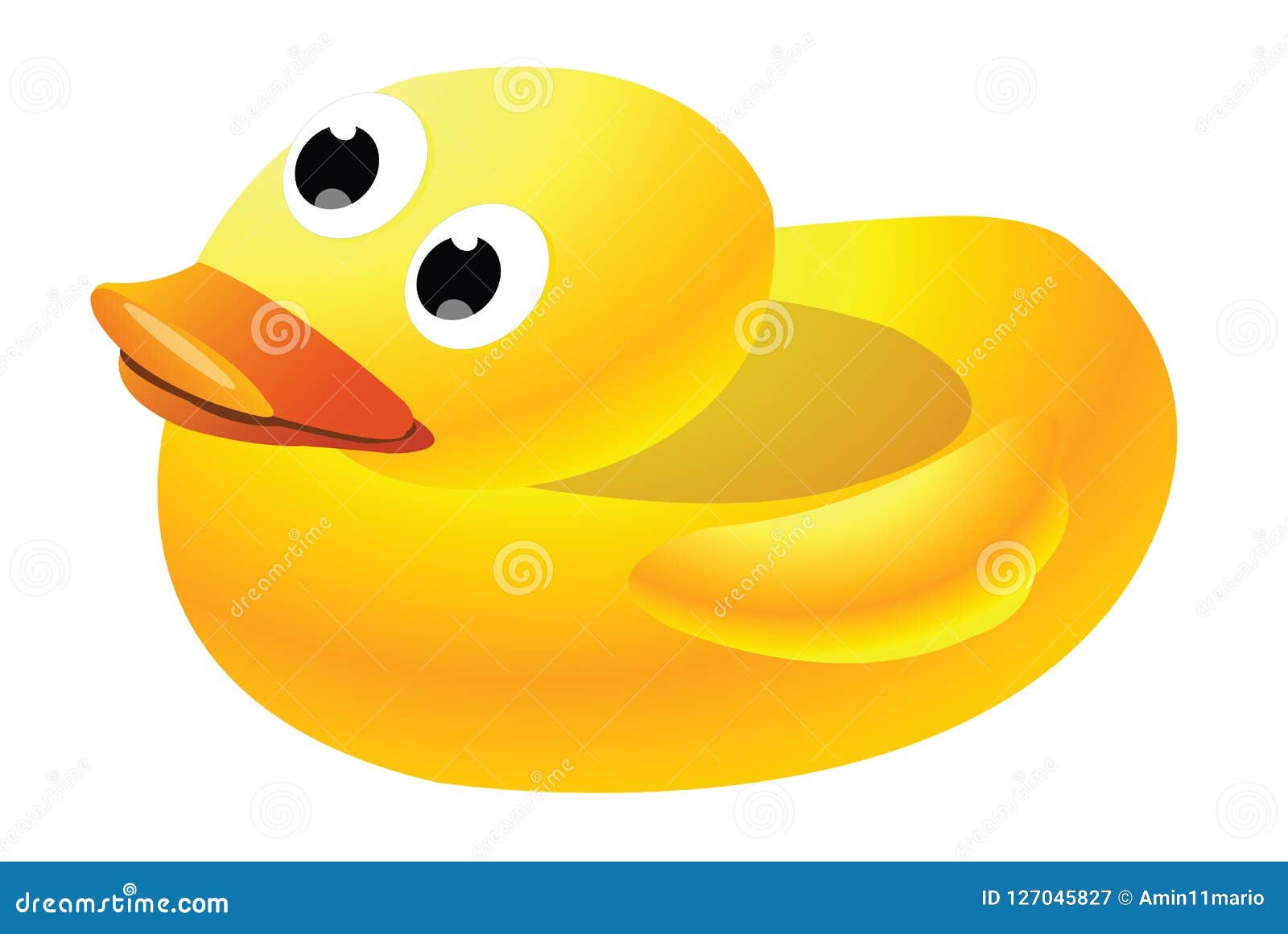 Gele Eend Met Twee Leuke Ogen Vector Illustratie - Illustration of ...