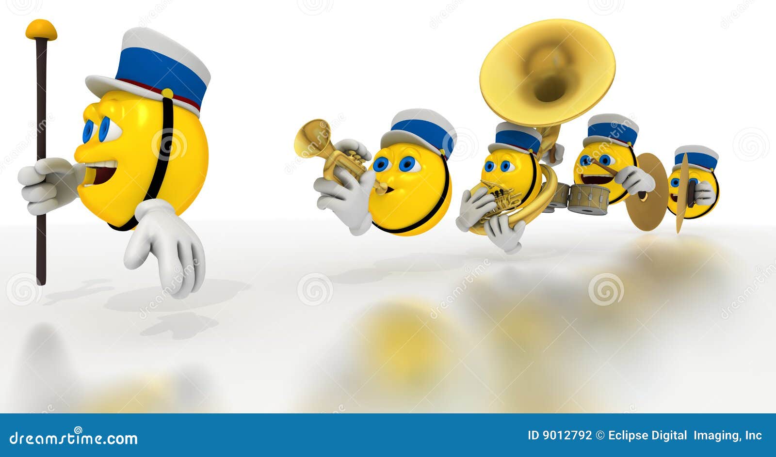 Gele Emoticon Het Marcheren Band Stock Illustratie - Illustration of ...
