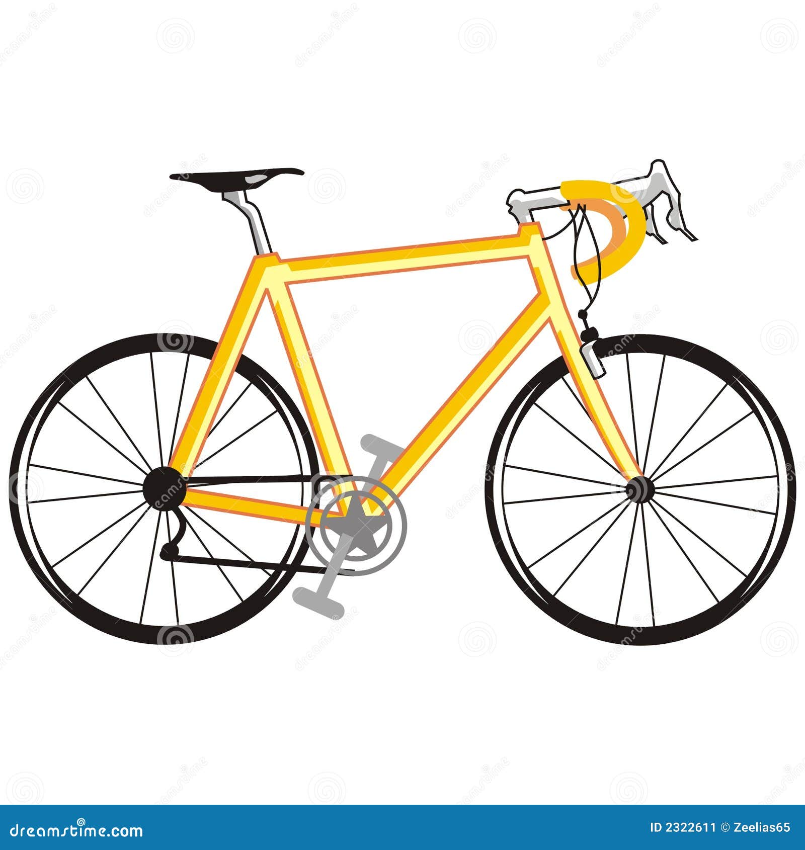 Gele fiets vector illustratie. Illustration of vector - 2322611