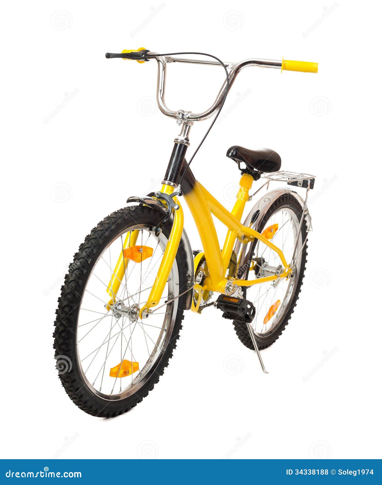 Gele fiets op wit stock foto. Image of geel, schoon, goed - 34338188