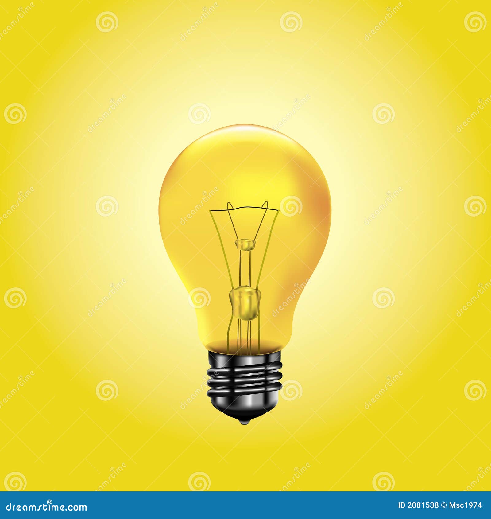 Gele Gloeilamp vector illustratie. Illustration of vector - 2081538