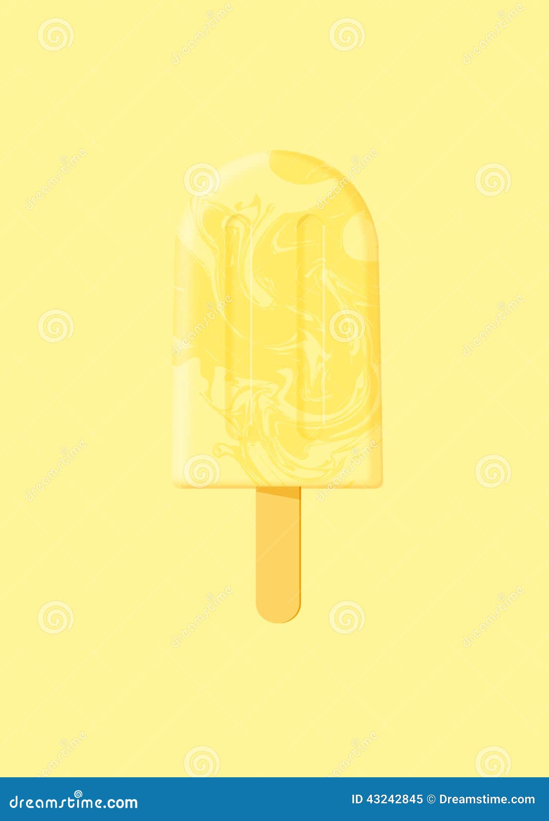 Gele ijs-pop illustratie stock illustratie. Illustration of zomer ...