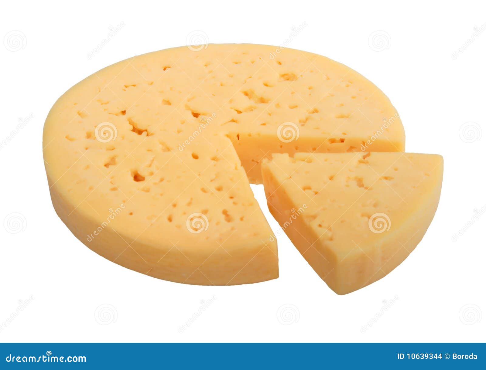 Gele Kaas Van Cirkelvorm Met Sectordeel. Stock Foto - Image of lunch ...