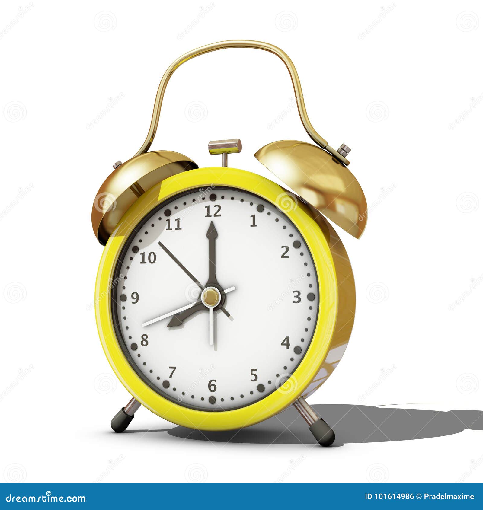 Gele klok stock illustratie. Illustration of alarm, voorwerp - 101614986