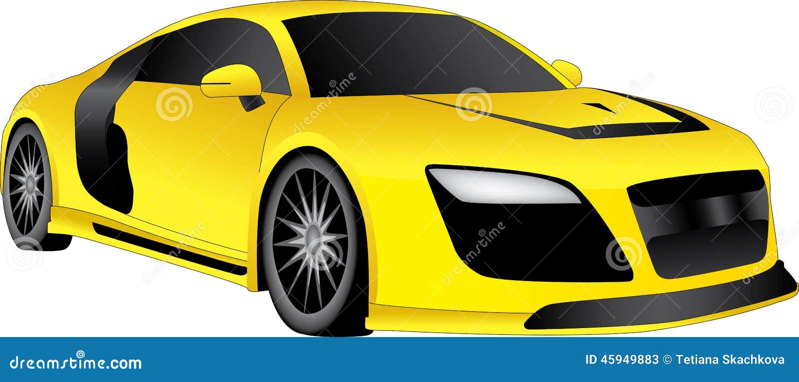 Gele koele auto vector illustratie. Illustration of luxe - 45949883