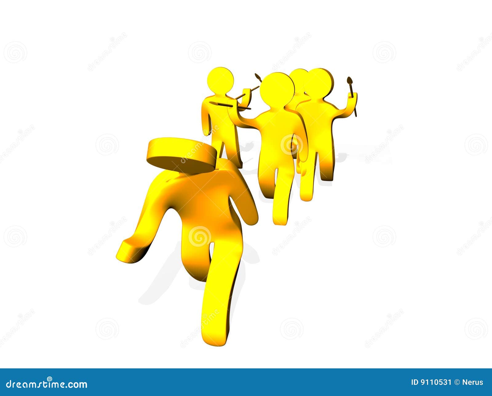 Gele mensen stock illustratie. Illustration of animatie - 9110531