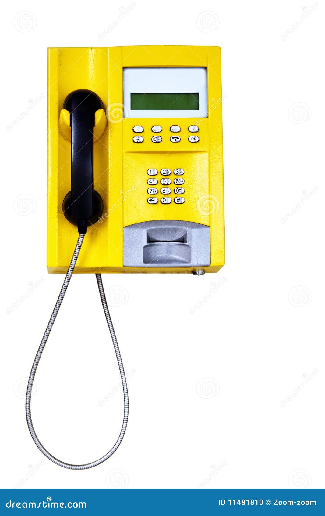 Gele openbare telefoon stock foto. Image of knoop, kaart - 11481810