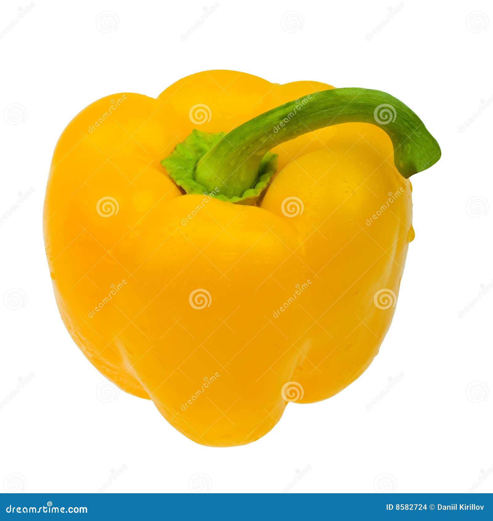 Gele Paprika Met Waterdalingen Op Wit Stock Foto - Image of dalingen ...