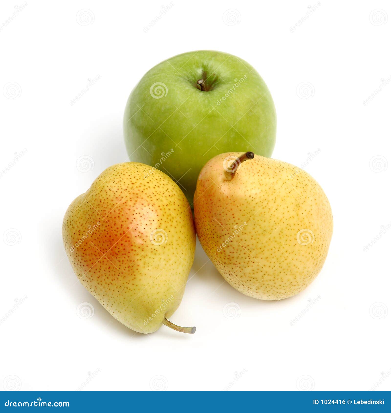 Gele peer en groene appel stock foto. Image of voeding - 1024416