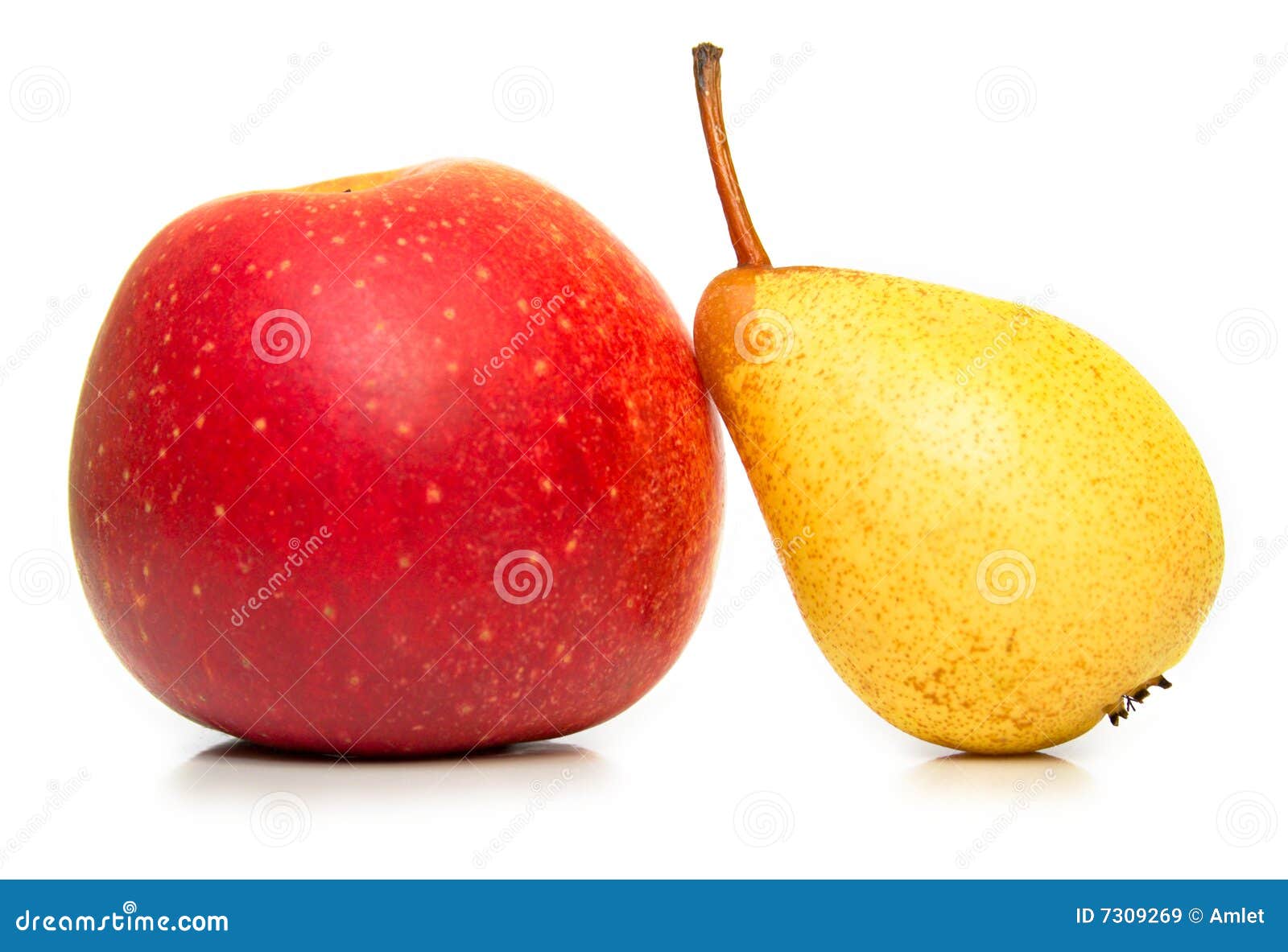 Gele Peer En Rijpe Rode Appel Stock Afbeelding - Image of vers, rood ...