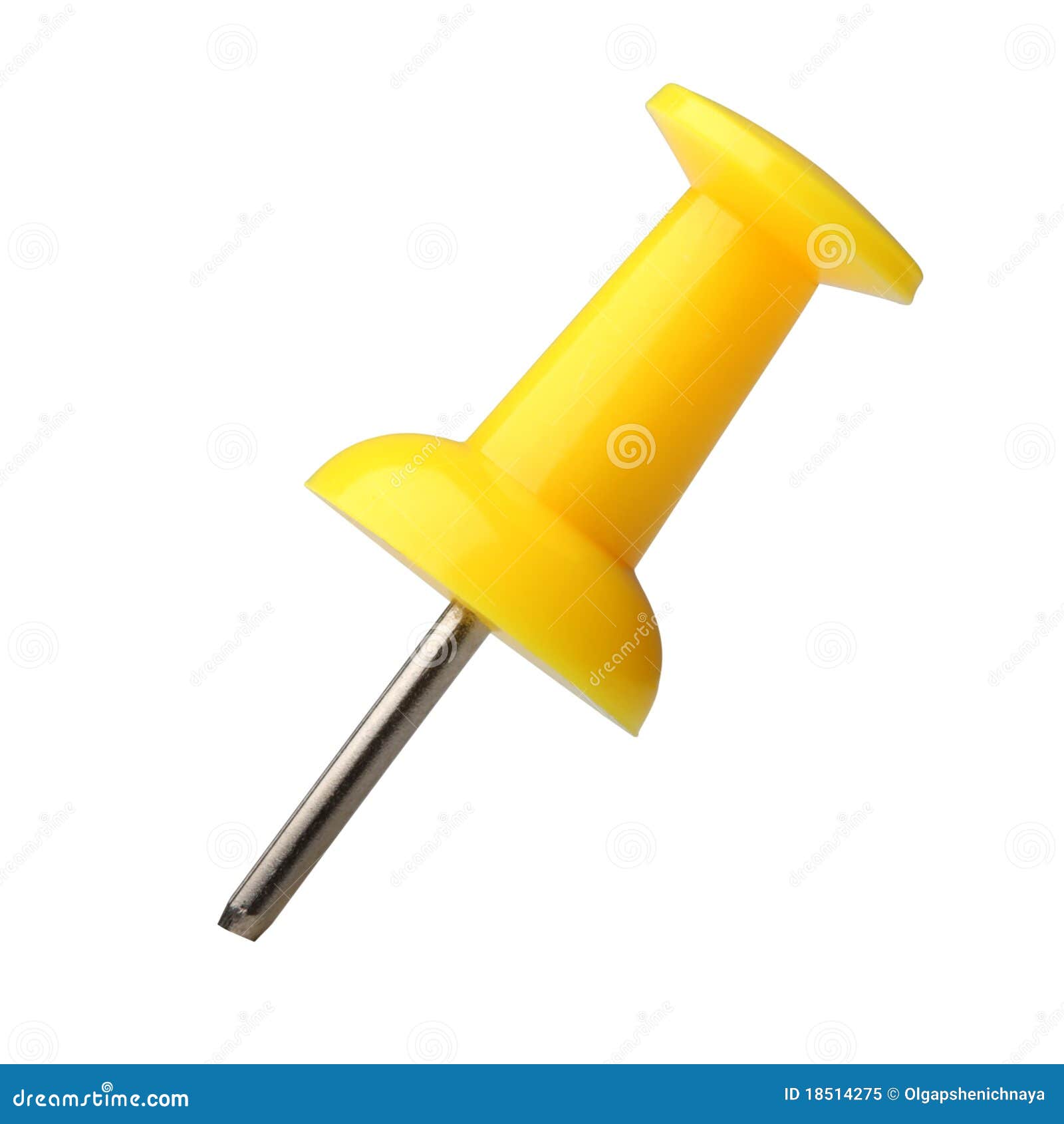 Gele punaise stock afbeelding. Image of bureau, knipsel - 18514275