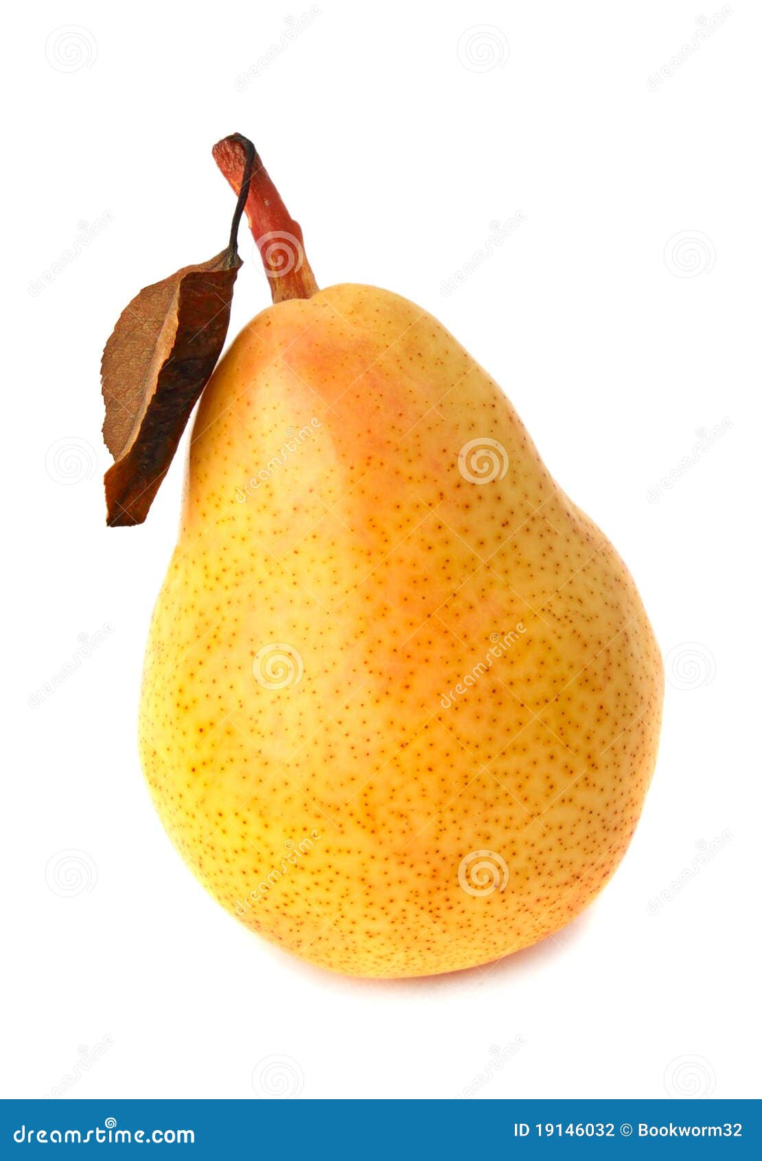 Gele Rijpe Peer Op Witte Achtergrond Stock Foto - Image of organisch ...