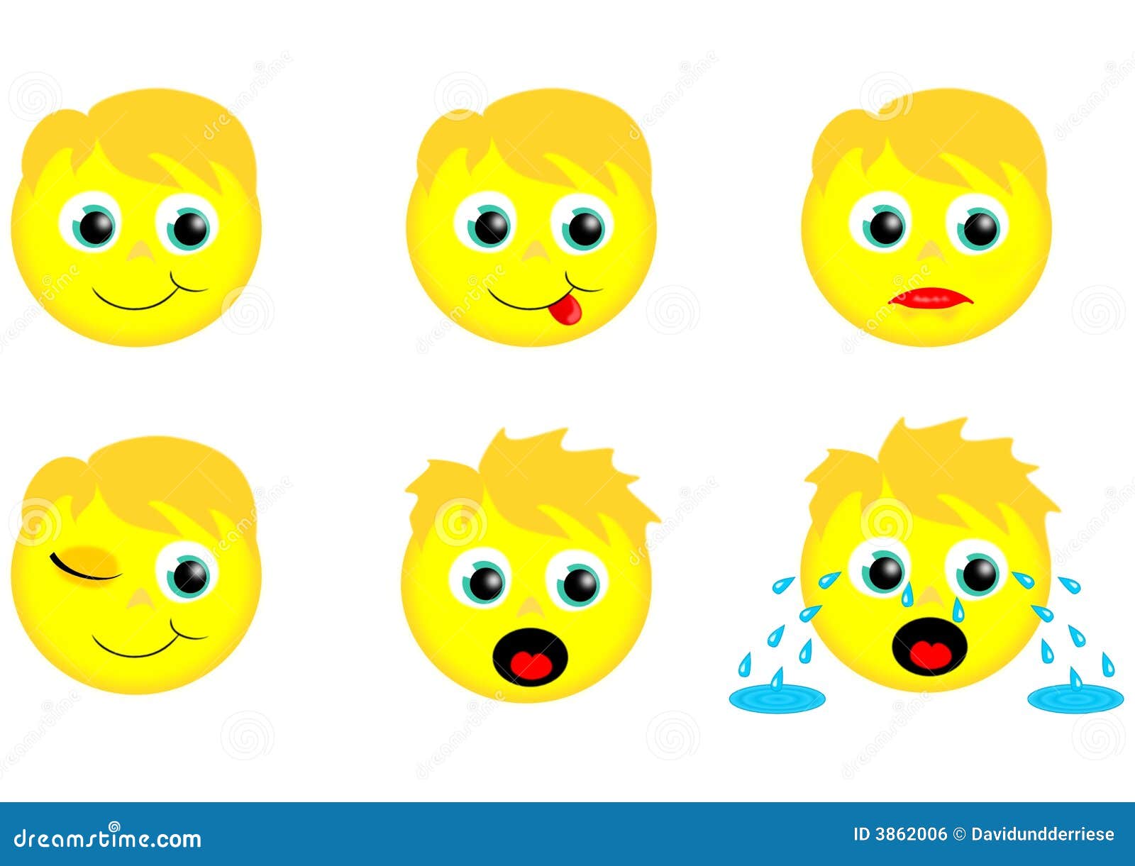 Gele Smileys vector illustratie. Illustration of pruilen - 3862006