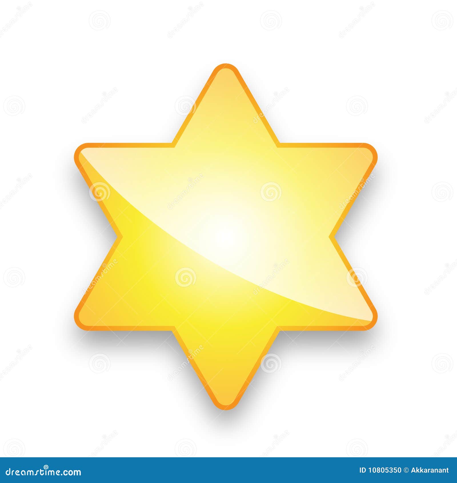 Gele Ster met 6 hoeken vector illustratie. Illustratie bestaande uit ...