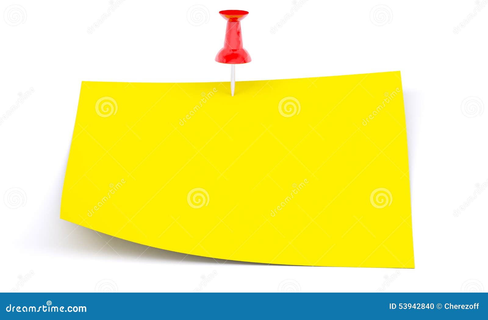 Gele Sticker Met Rode Tekeningsspeld Stock Foto - Image of geheugen ...