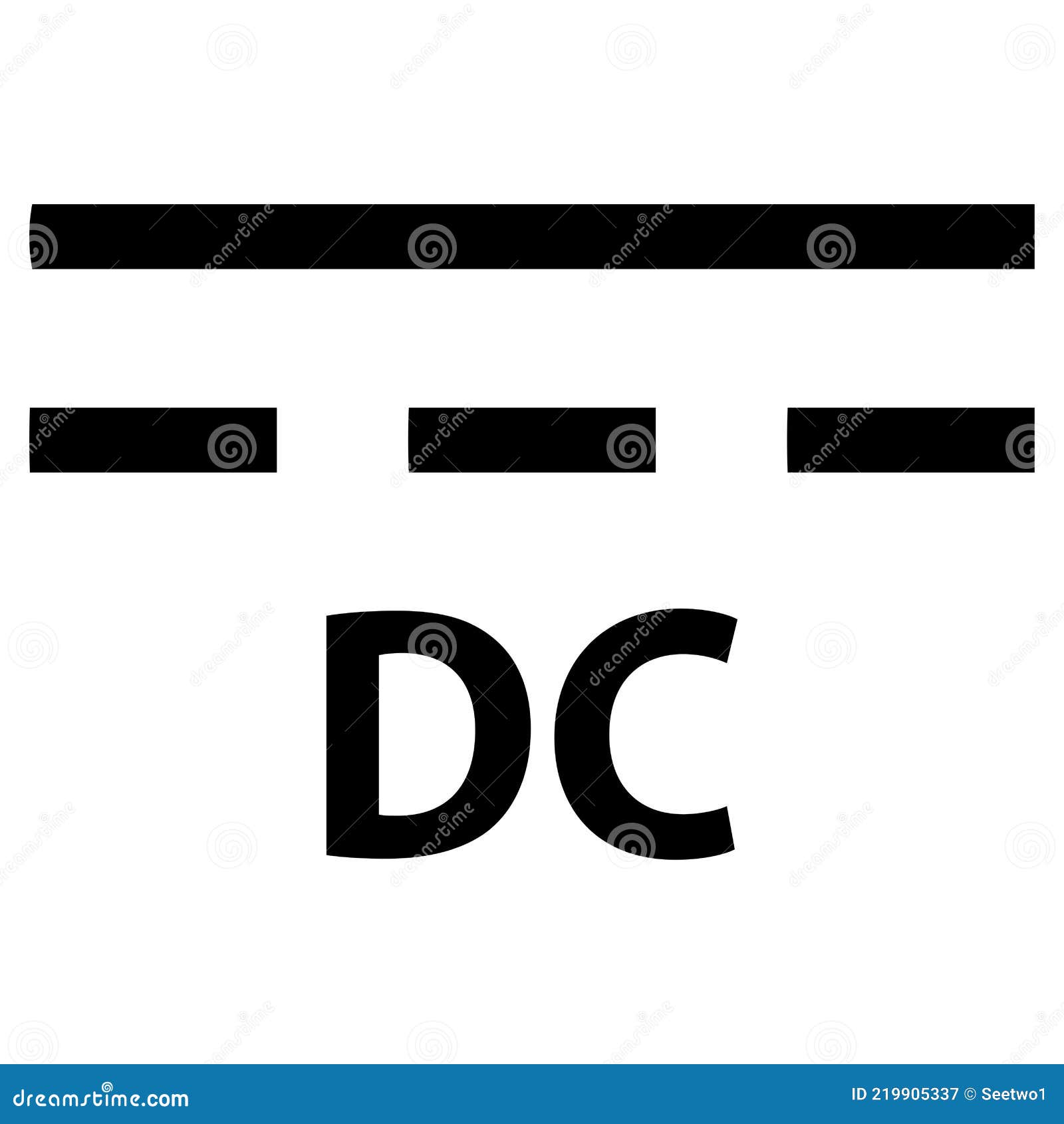 Gelijkstroom dc-symbool vector illustratie. Illustration of ...