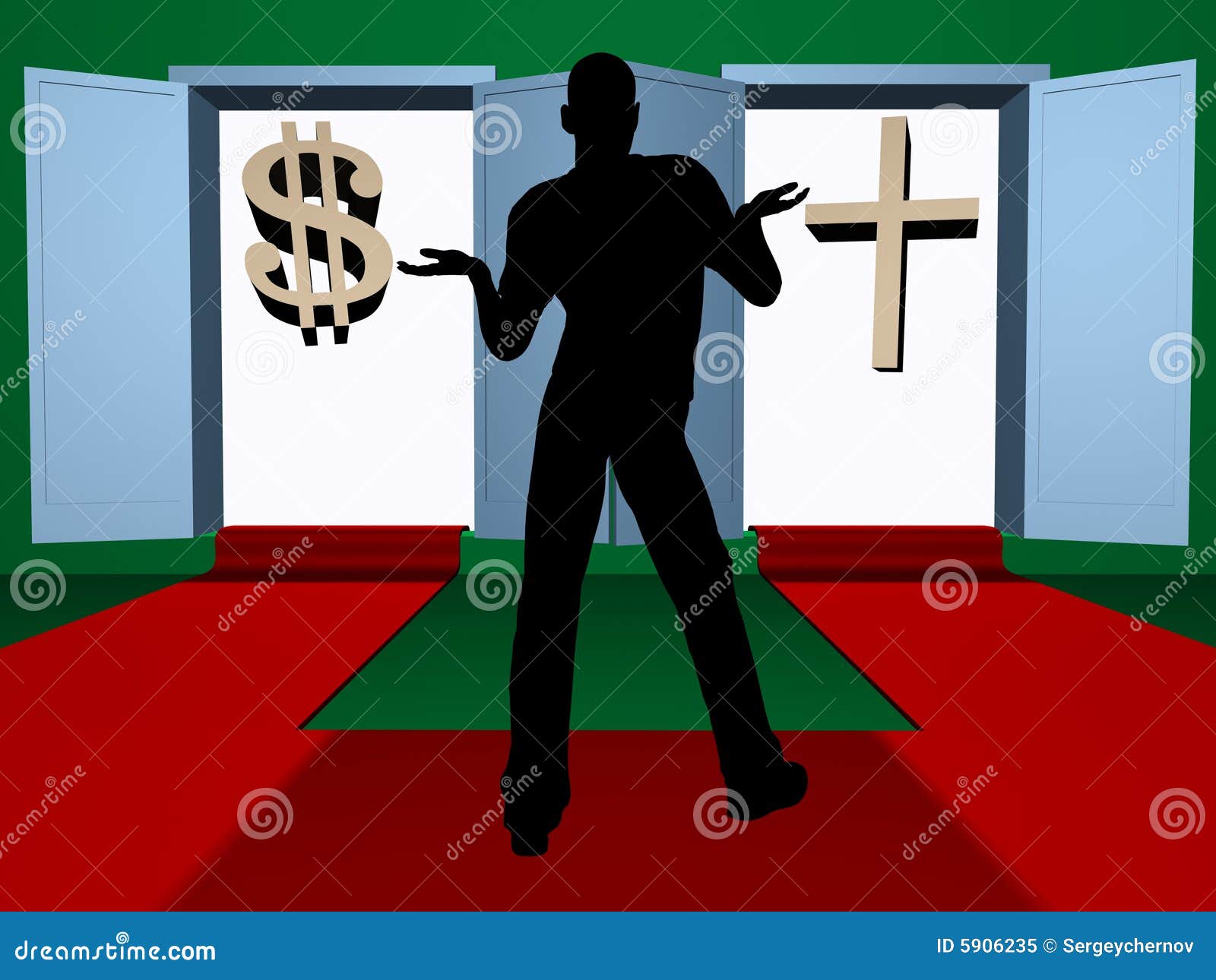 Geloof of geld? stock illustratie. Illustration of dollar - 5906235