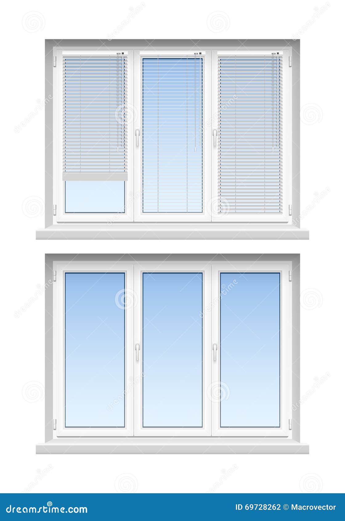 Gelosie Di Plastica Di Windows 2 Icone Realistiche Illustrazione ...