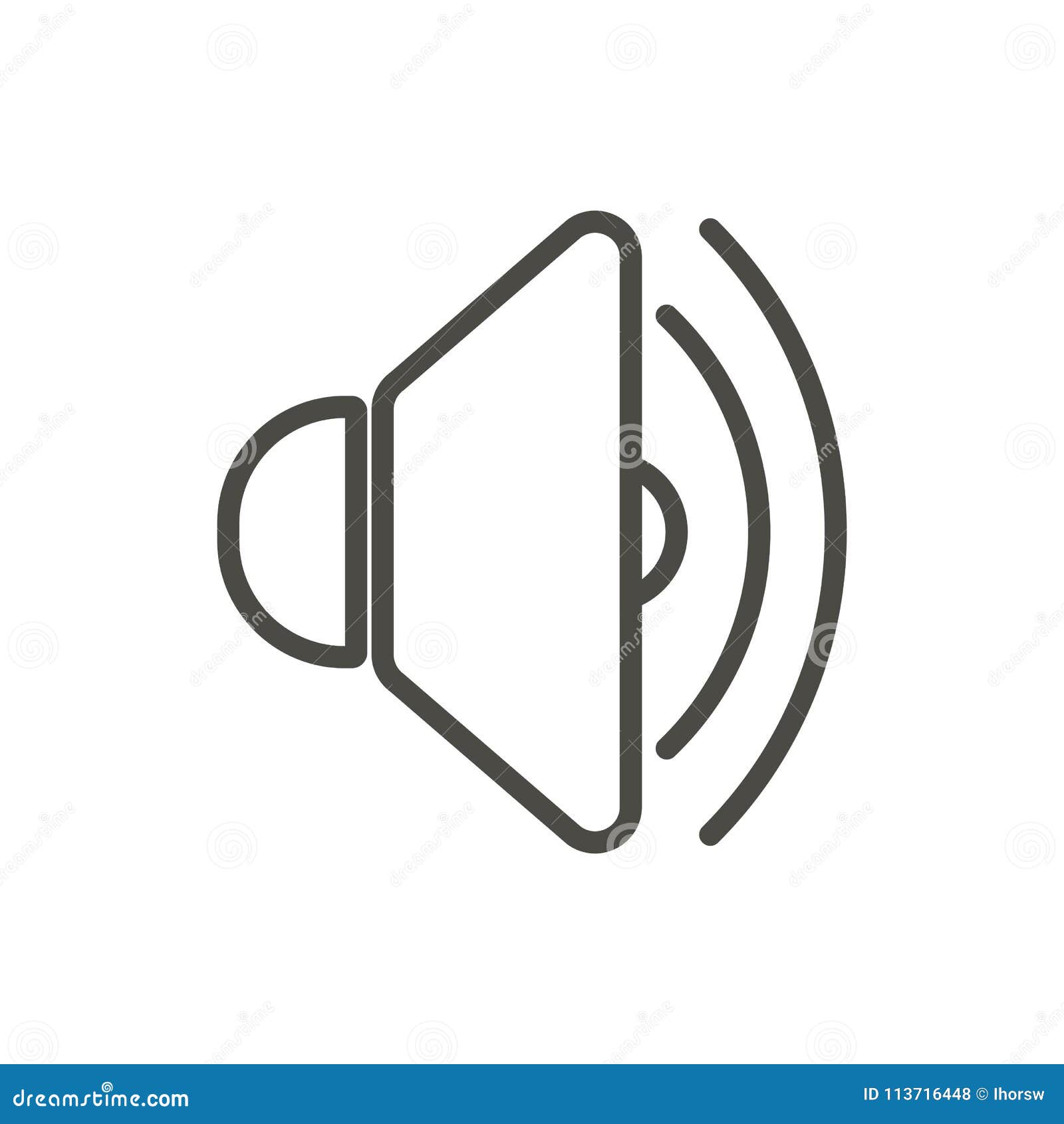 Geluid Op Pictogramvector Het Symbool Van De Lijnstem Vector ...