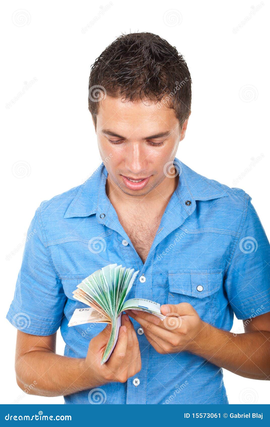 Gelukkig Mensen Tellend Geld Stock Afbeelding - Image of mannetje ...