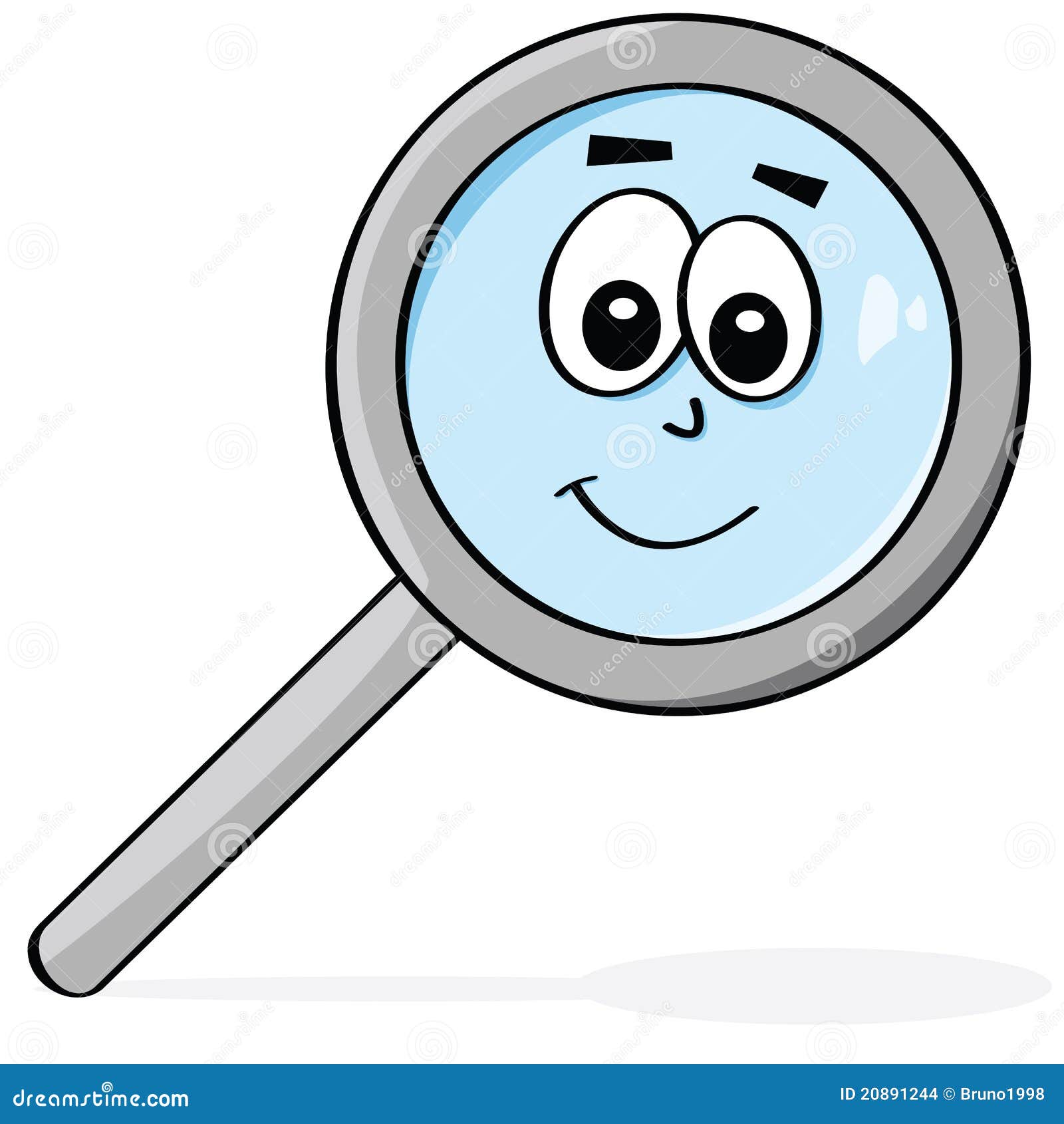 Gelukkig vergrootglas vector illustratie. Illustration of mening - 20891244