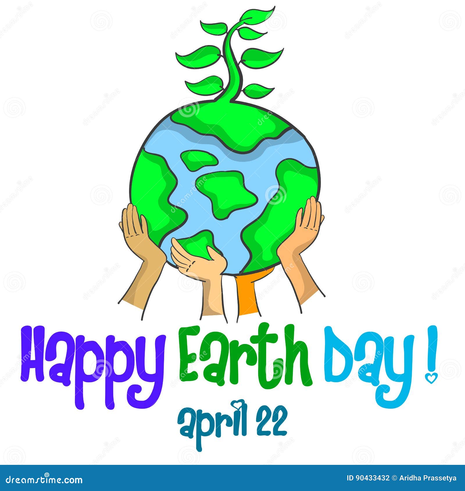 Gelukkige De Aardedag Van De Ontwerpstijl Vector Illustratie ...