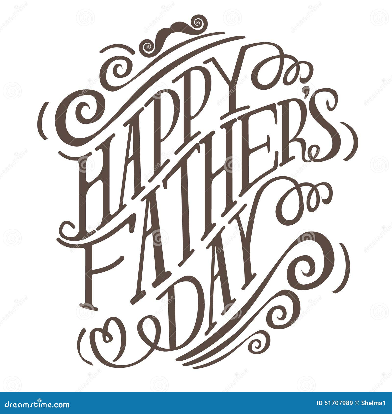 Gelukkige De Typografieeps 10 Van De Vadersdag Hand Getrokken Vector ...