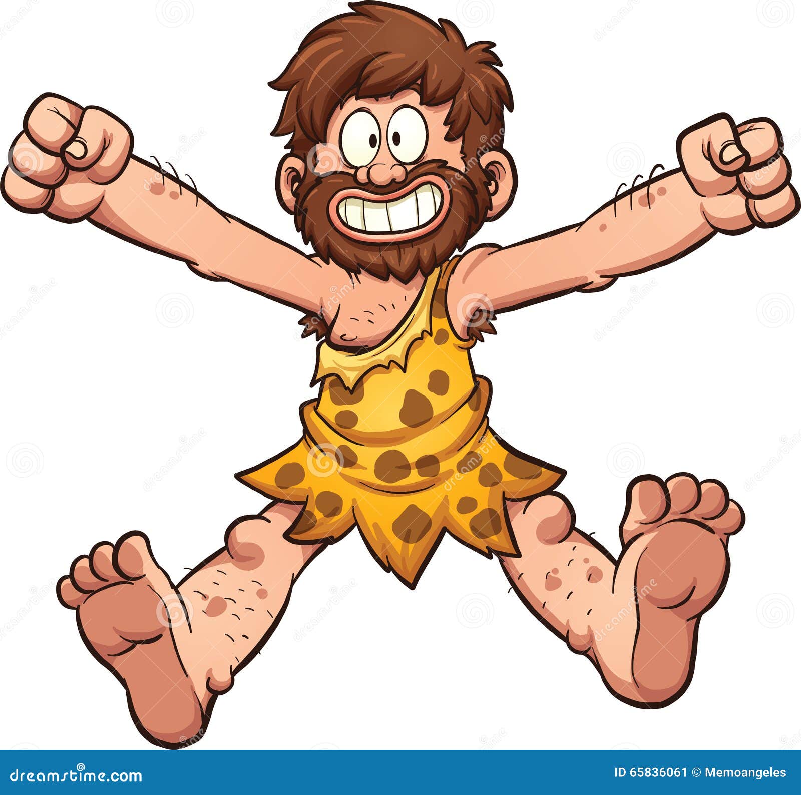 Gelukkige Holbewoner vector illustratie. Illustration of voorhistorisch ...