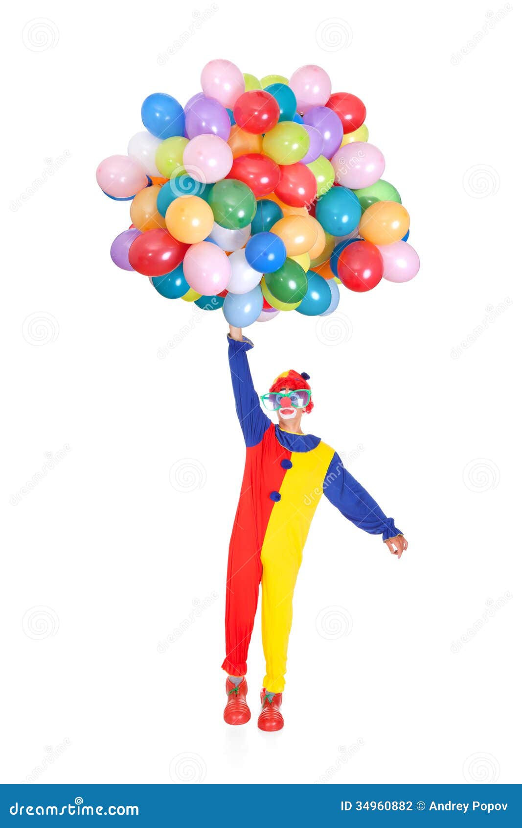 Gelukkige Joker Met Ballons Stock Foto - Image of mens, pret: 34960882