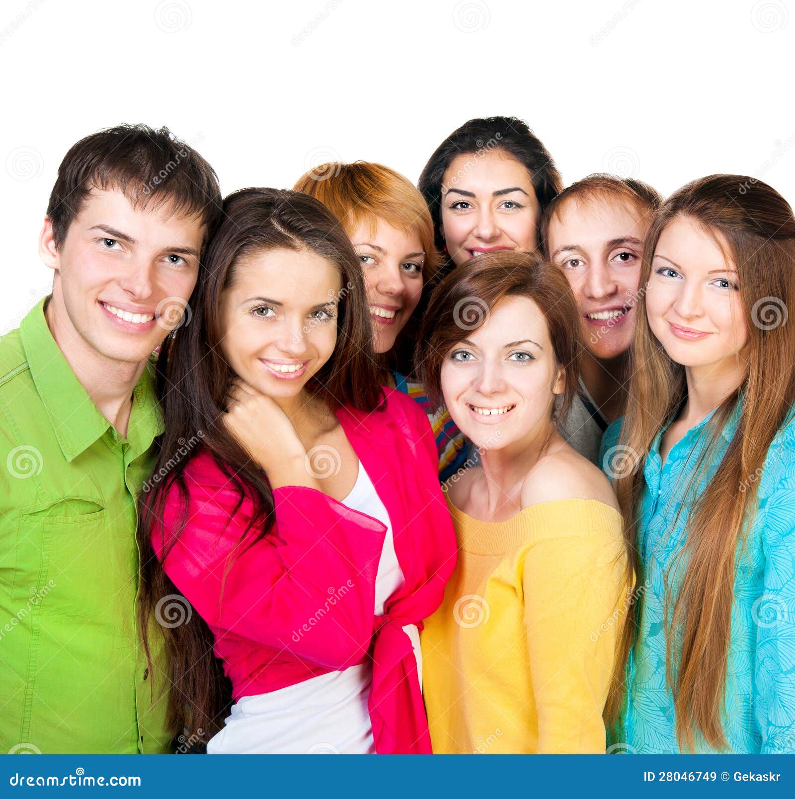 Gelukkige Jonge Groep Mensen Stock Afbeelding - Image of diversiteit ...