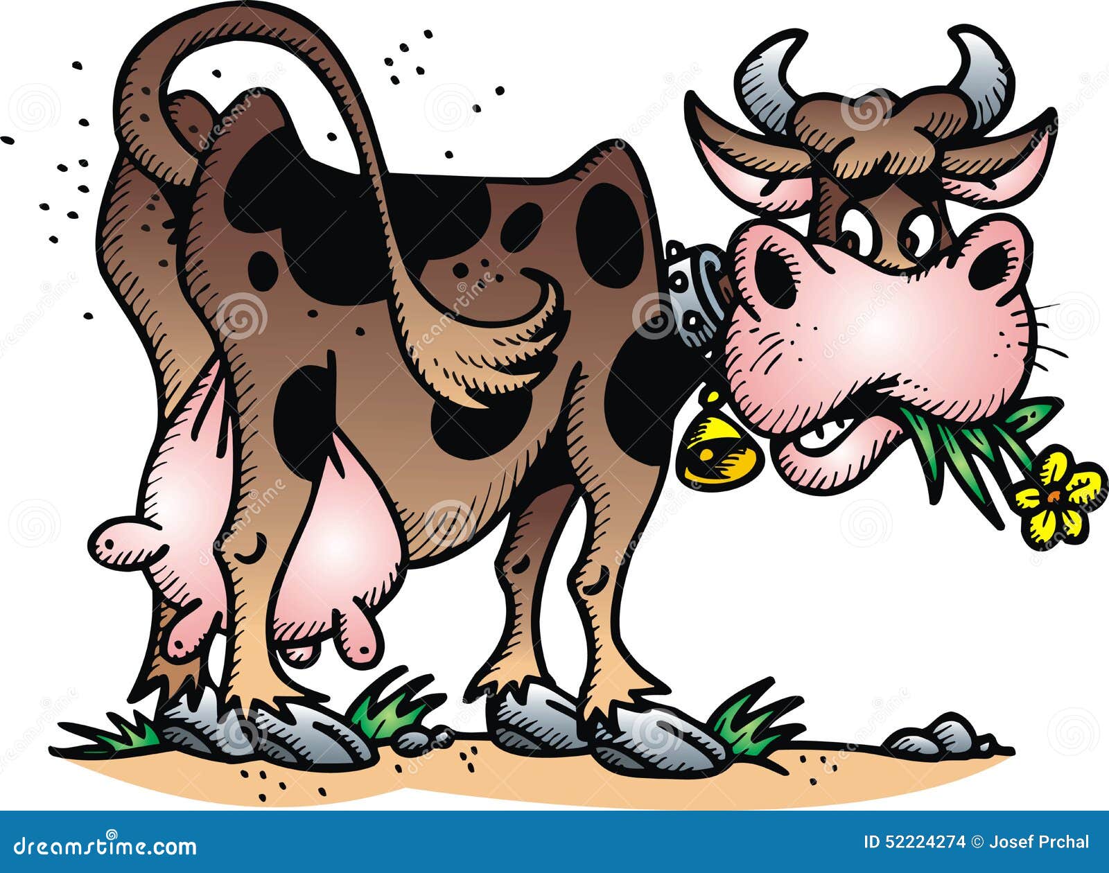 Gelukkige koe vector illustratie. Illustration of geïsoleerd - 52224274