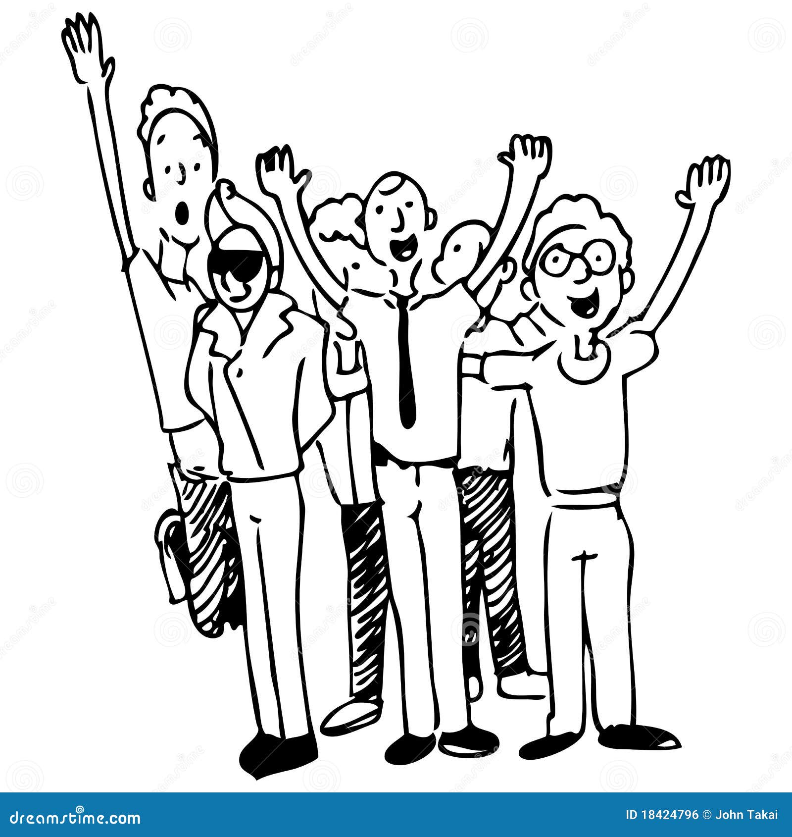 Gelukkige Medewerkers vector illustratie. Illustration of beeldverhaal ...