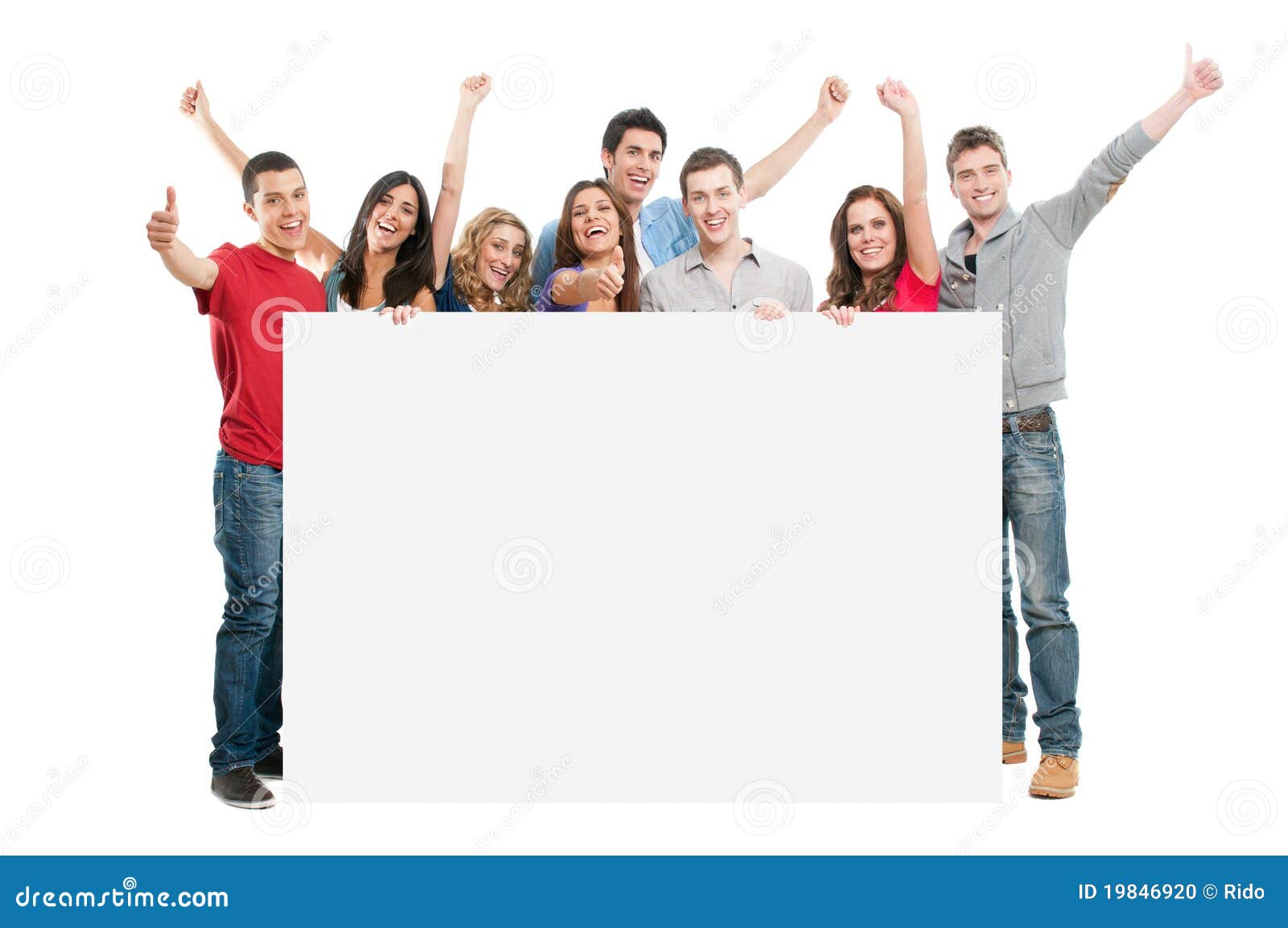 Gelukkige Mensen Met Witte Raad Stock Foto - Image of kaukasisch ...