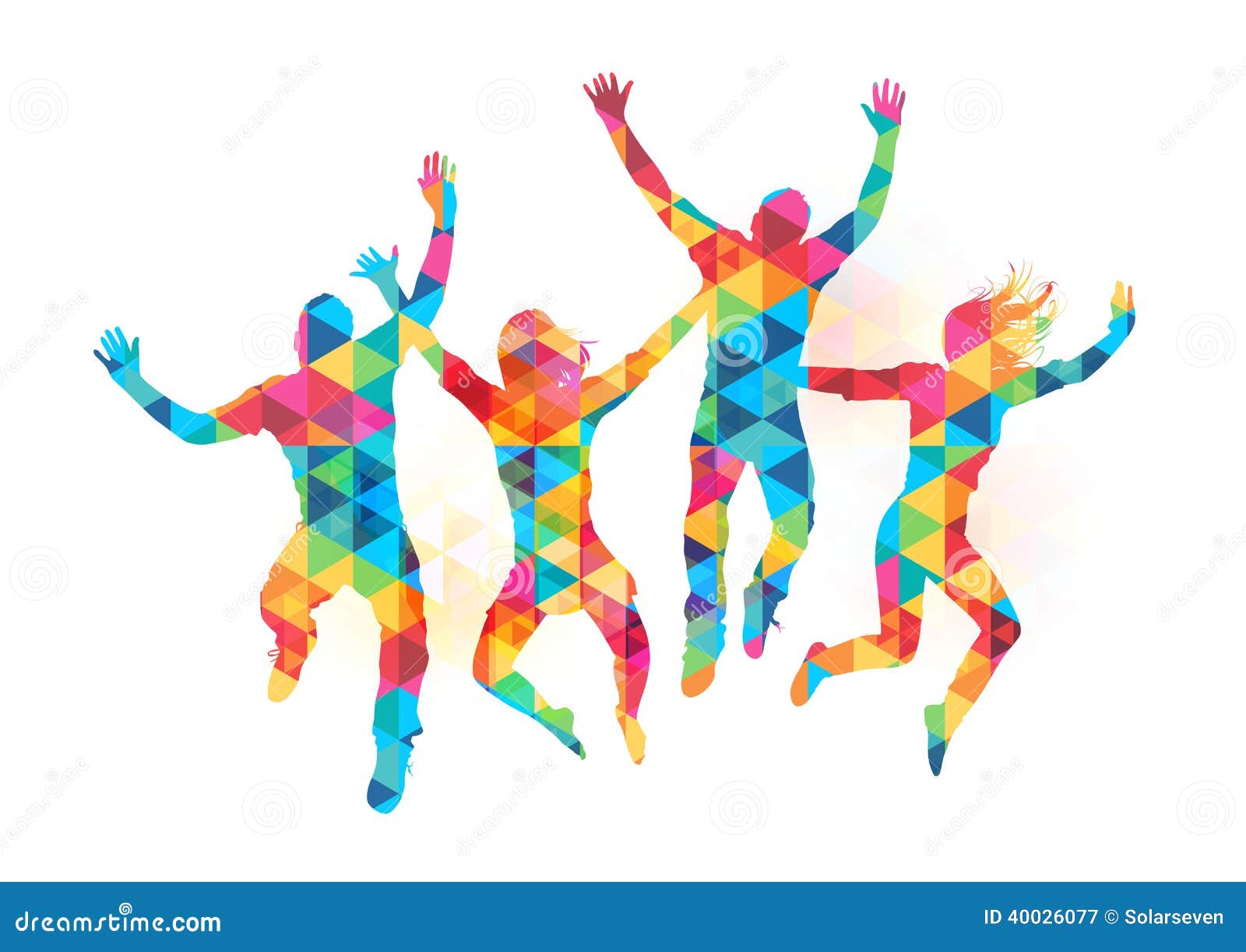 Gelukkige Springende Mensen Stock Illustratie - Illustration of viering ...