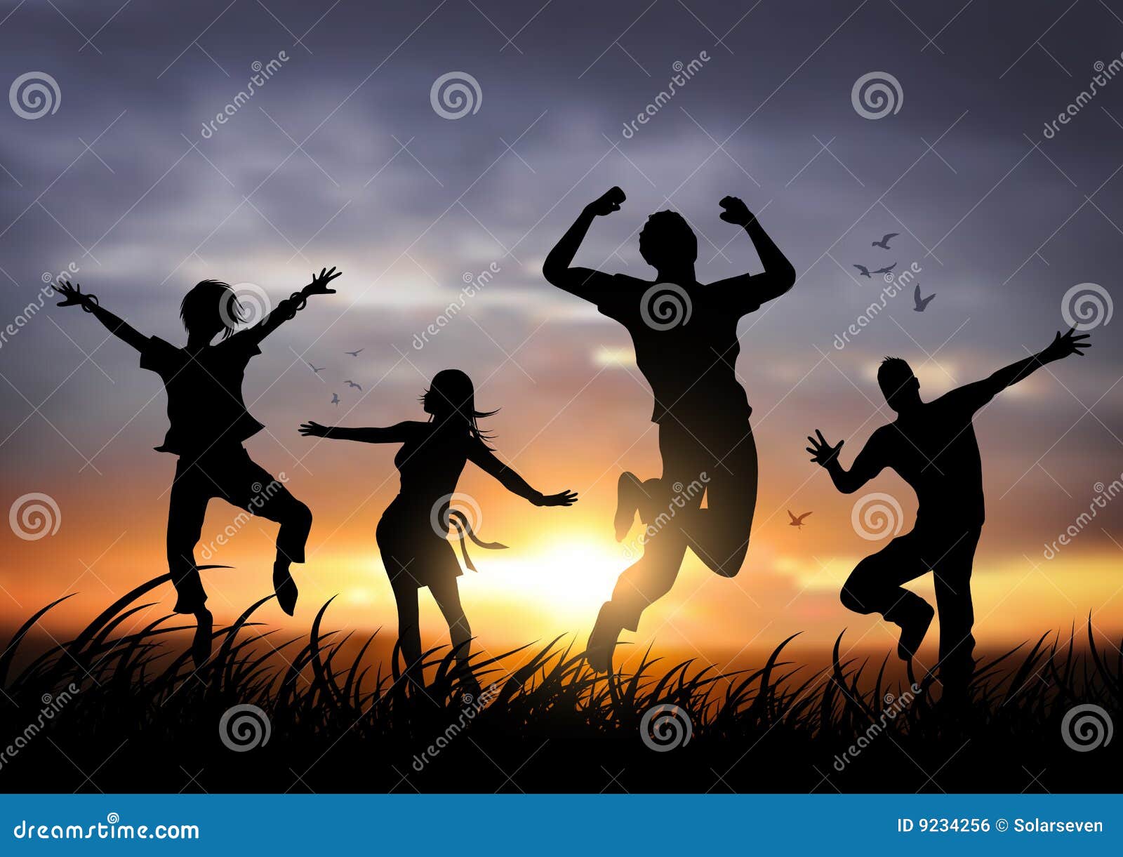 Gelukkige Springende Mensen Vector Illustratie - Illustration of vector ...