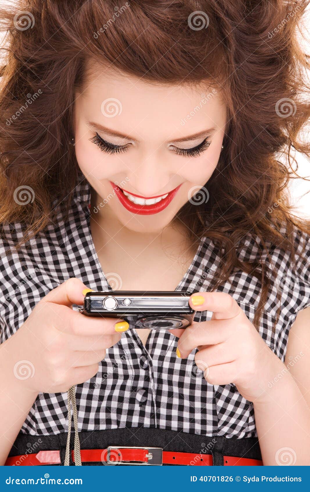 Gelukkige Tiener Met Digitale Camera Stock Foto - Image of geheugen ...