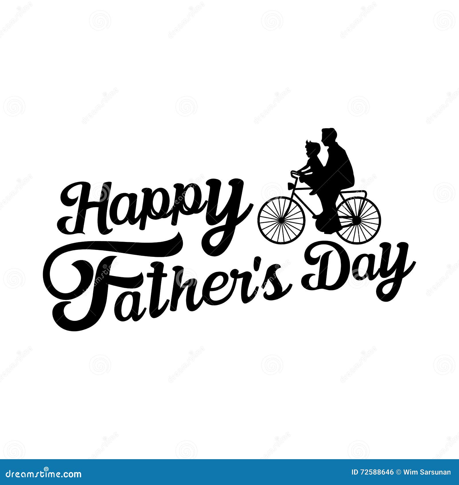 Gelukkige Vaderdag Met Fiets Stock Illustratie - Illustration of ...