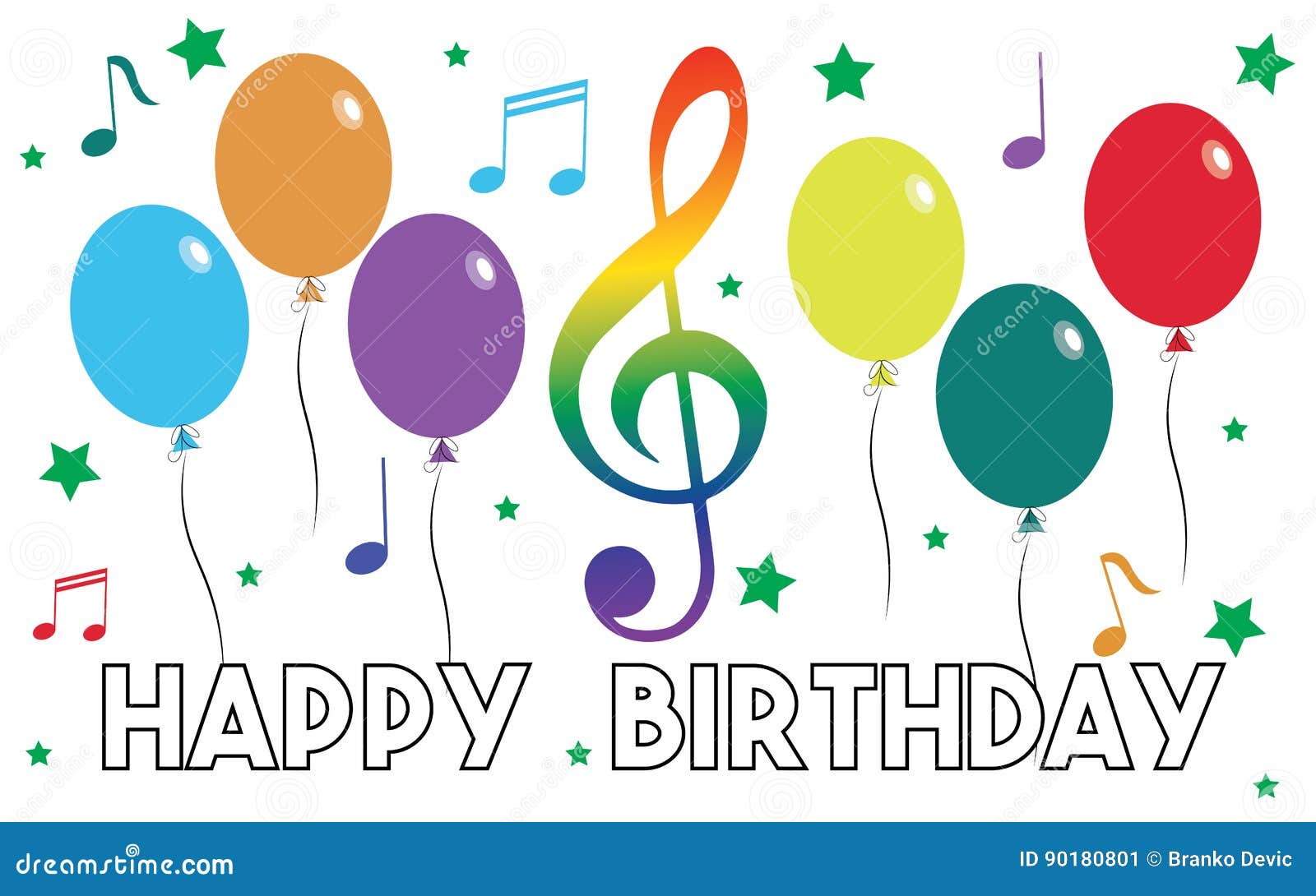 Gelukkige Verjaardag vector illustratie. Illustration of viool - 90180801