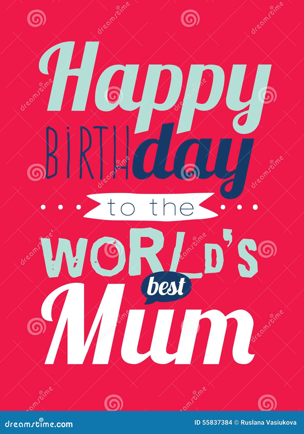 Gelukkige Verjaardag Aan Beste Moeder Vector Illustratie - Illustration ...