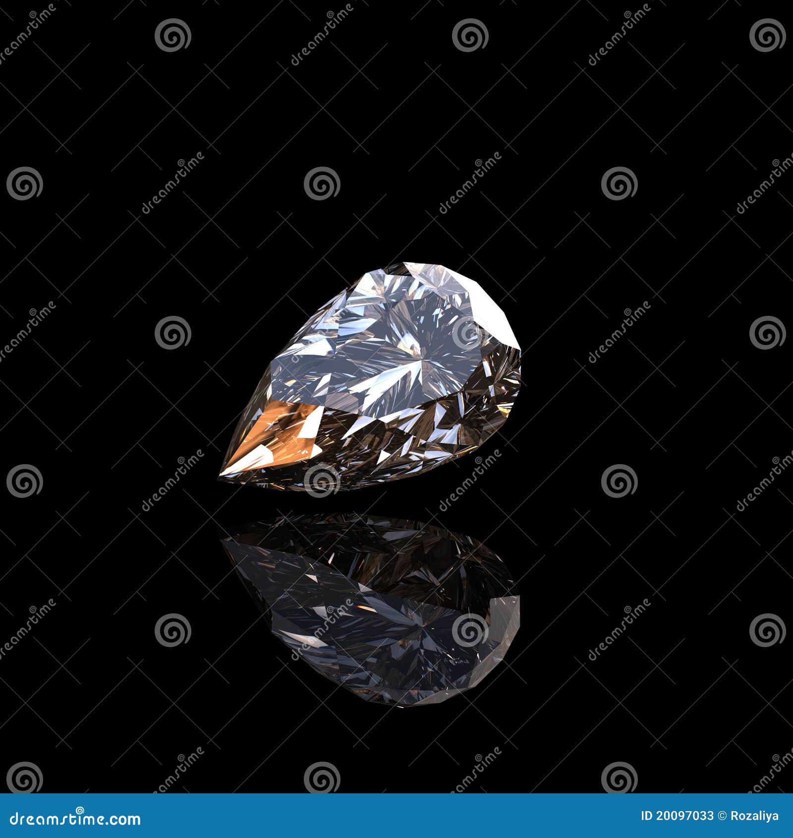 Gem on Black Background. Pear Stock Image - Image of gemstone, carat ...