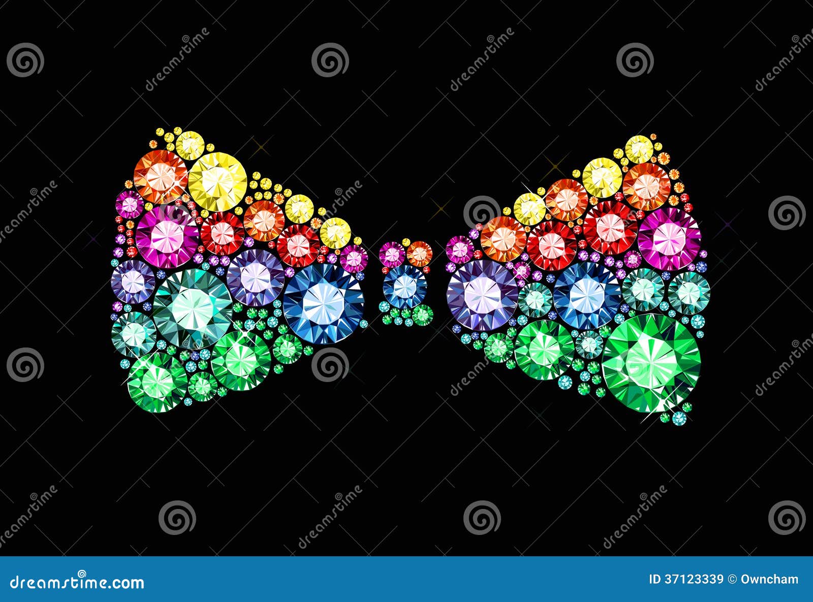 Gem Bow Tie stock vector. Illustration of jewelry, emerald - 37123339