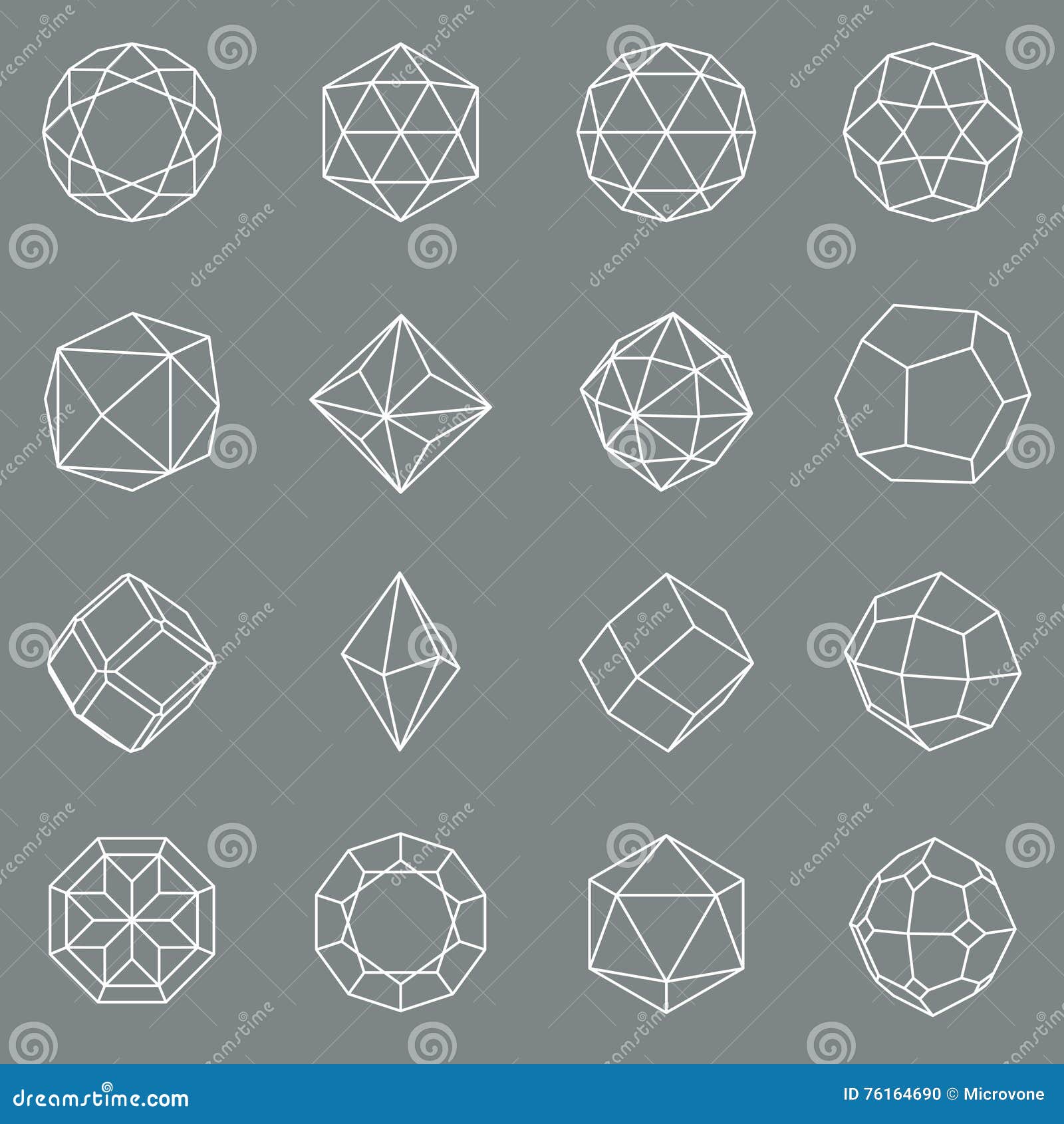 Gem Crystal Geometric Shapes Vector Set Stock Vector - Illustration of ...