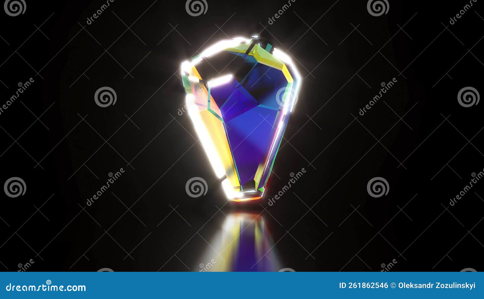 Gem Diamond Rotate 3d Style Intro 3d Stock Illustration - Illustration ...
