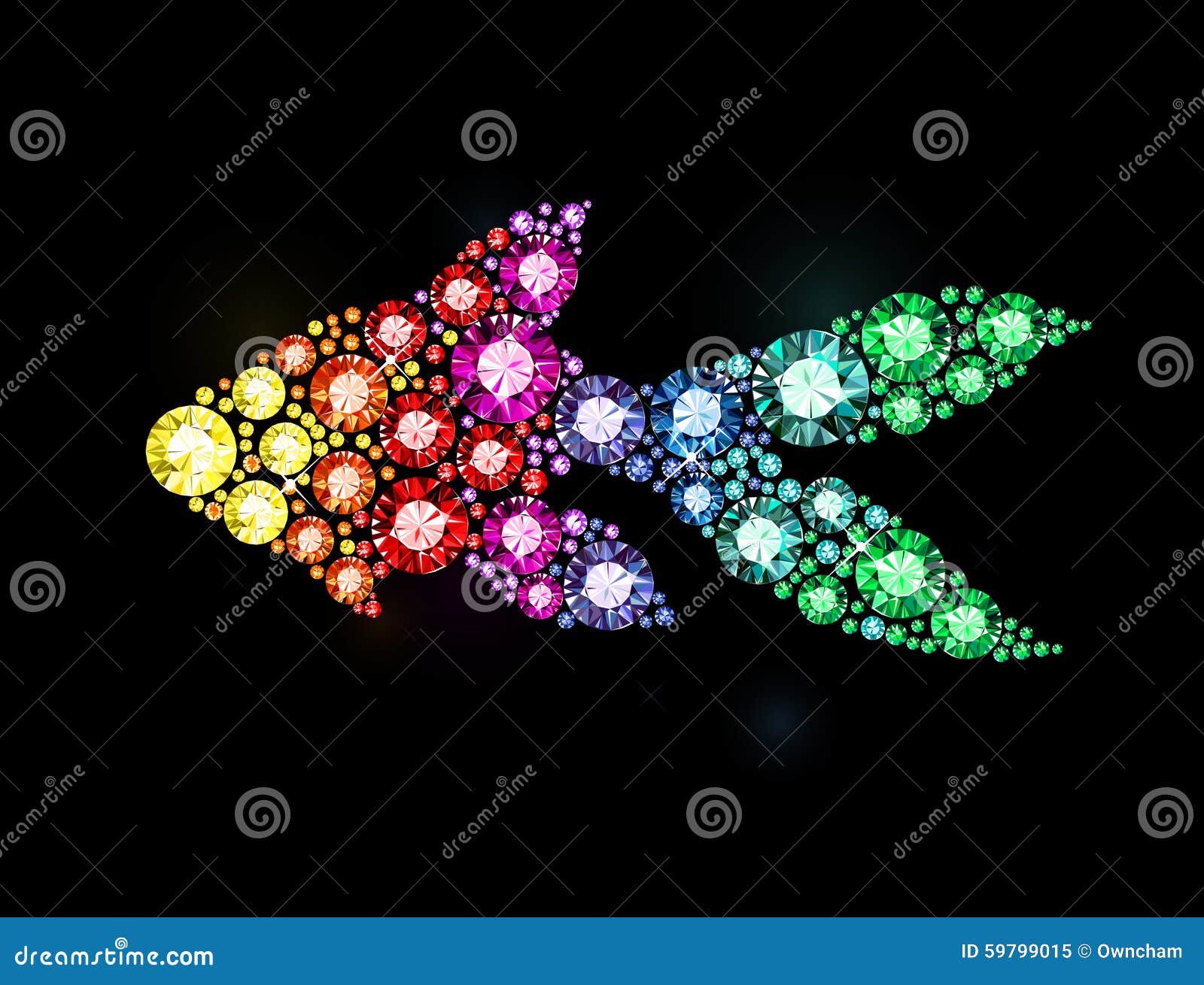 Gem Fish stock vector. Illustration of abstract, crystal - 59799015
