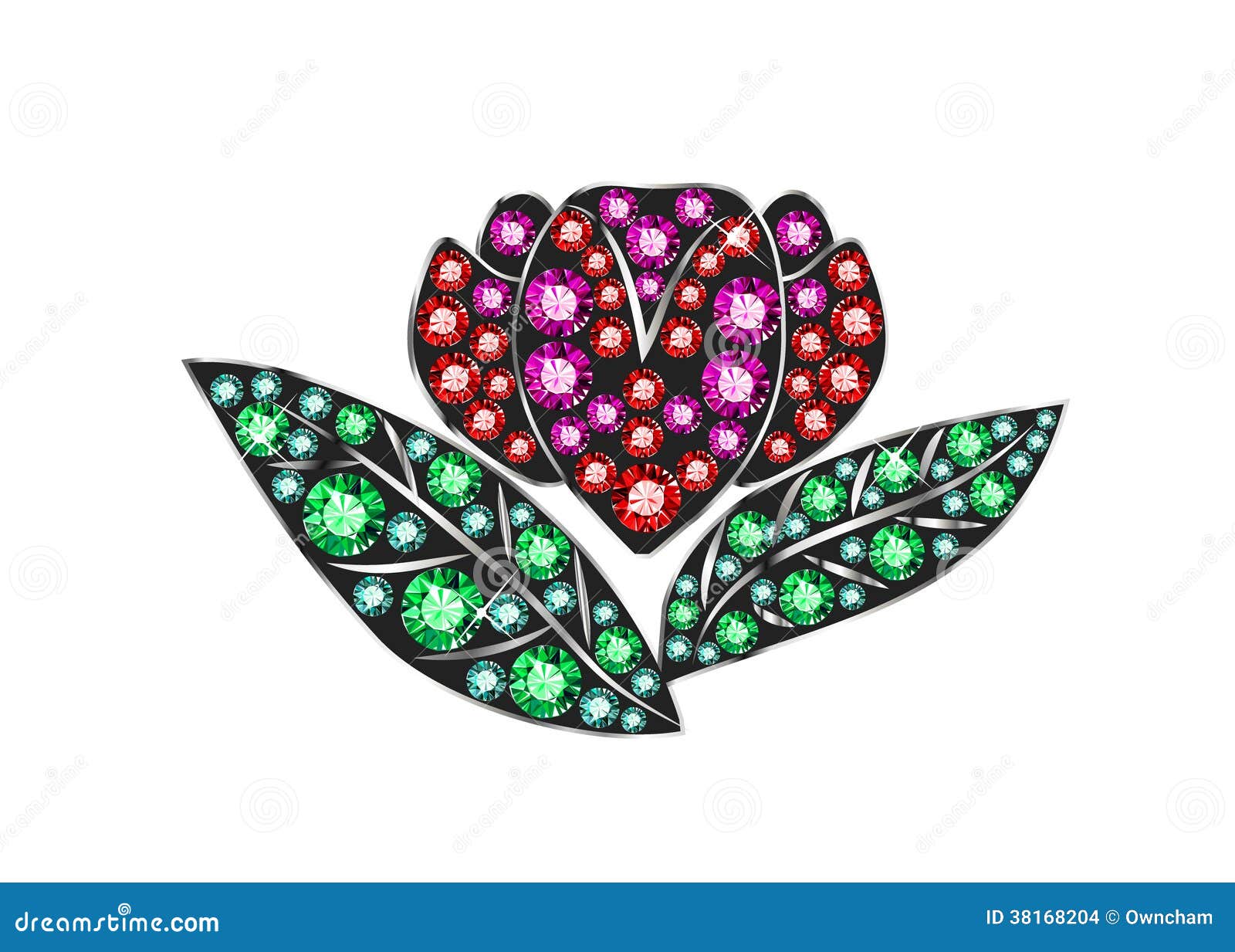 Gem Flower illustration de vecteur. Illustration du luxueux - 38168204